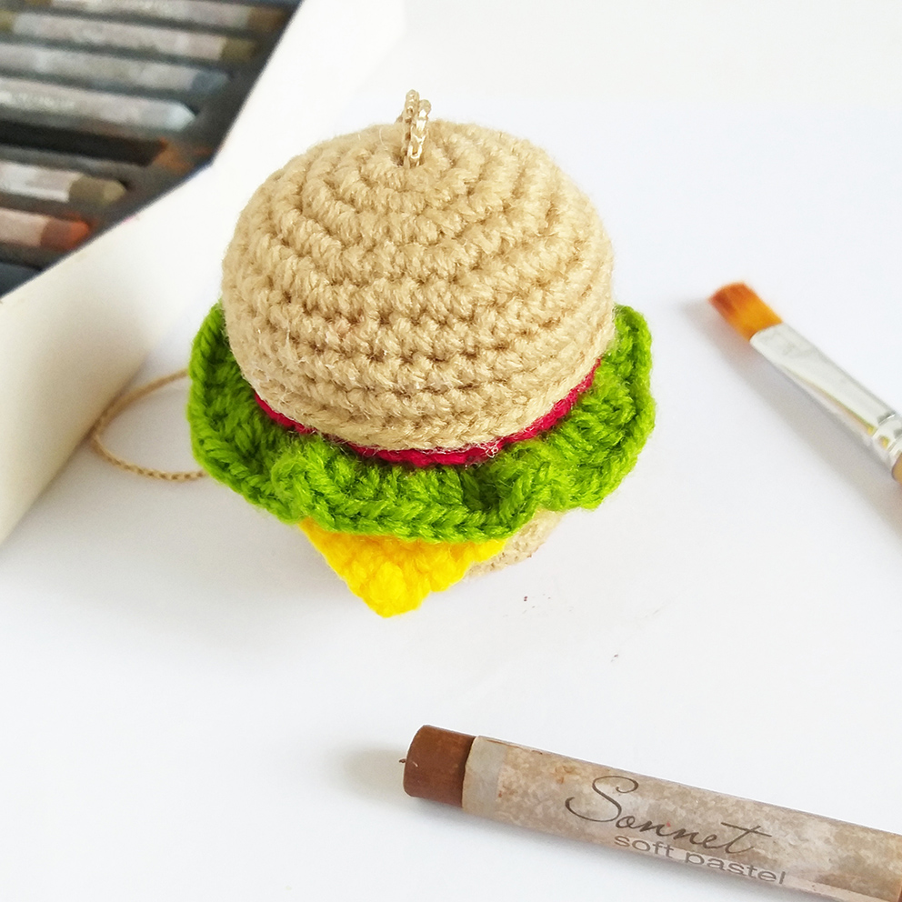 Hamburger keychain