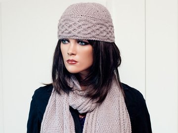 Hat and scarf set "Stripes", 2 knitting patterns