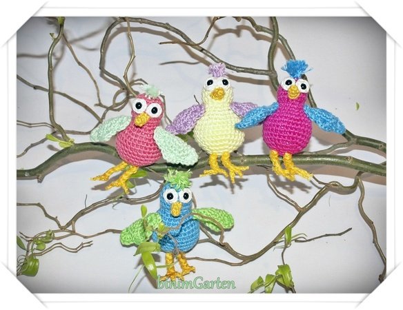 Spatzen // Vögel häkeln -- Deko + Amigurumi