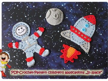 Aliens crochet Applique Pattern