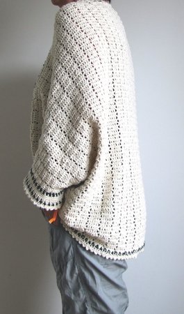 Jacket / cardigan as a rectangle, for beginners, all sizes, oversized ...