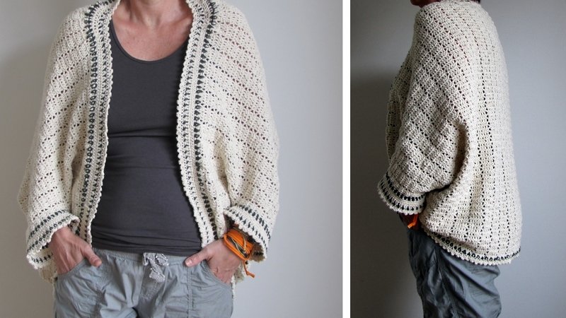 Jacket / cardigan as a rectangle, for beginners, all sizes, oversized ...