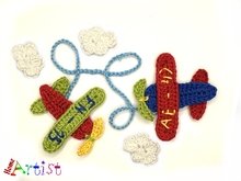 Airplane 2 crochet Applique Pattern