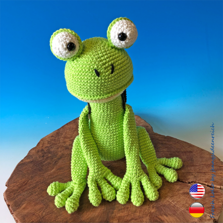 Frosch häkeln // freundlich und grün