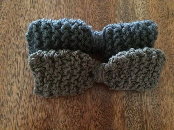 Knit Bow Tie Hair Bow pattern tutorial, PDF, digital download