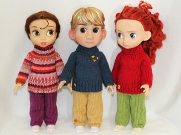 Knitting pattern for sweater and sweatpants for Disney Animators' 16 ...