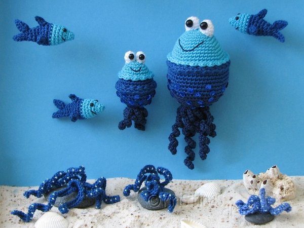 Häkelanleitung Qualle Fisch Koralle - Amigurumi