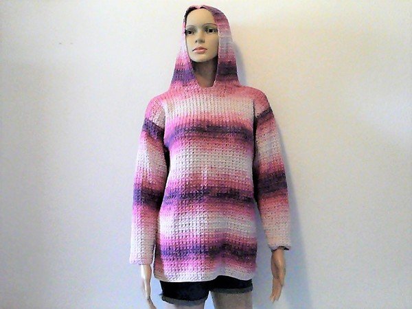 Rollkragen-Pulli mit Kapuzen-Variante -Häkelanleitung - Pullover mit ...