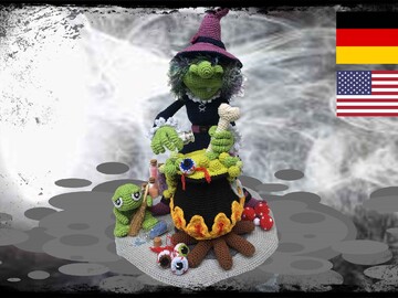 Häkelanleitung Handpuppe Hexe
