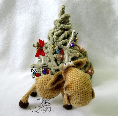 S05 Häkelanleitung Paket "Elch und Tannenbaum" - Amigurumi PDF Pertseva CP