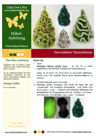 S05 Häkelanleitung Paket "Elch und Tannenbaum" - Amigurumi PDF Pertseva CP
