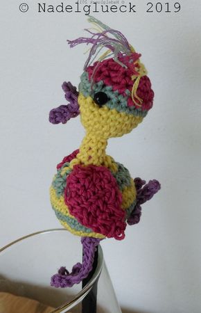 Bleistift-Topper "Lustiger Vogel" - schnell gehäkelt zu Einschulung ...