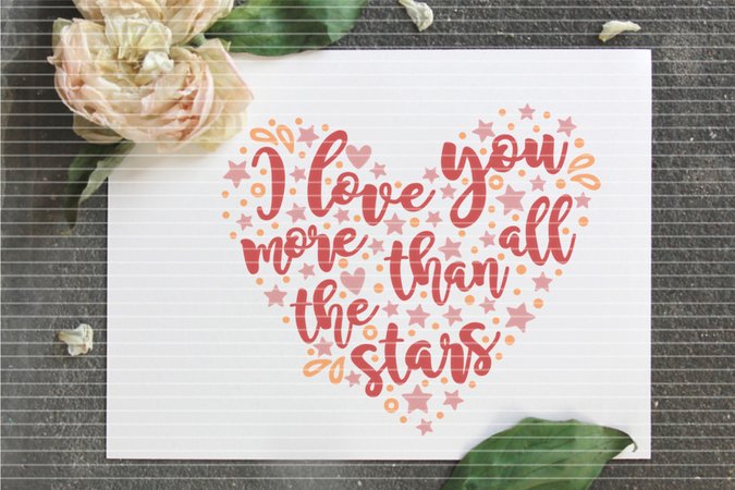 I love You more than stars Plotterdatei SVG DXF FCM