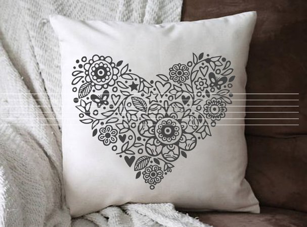 Blumenherz Plotterdatei SVG DXF FCM