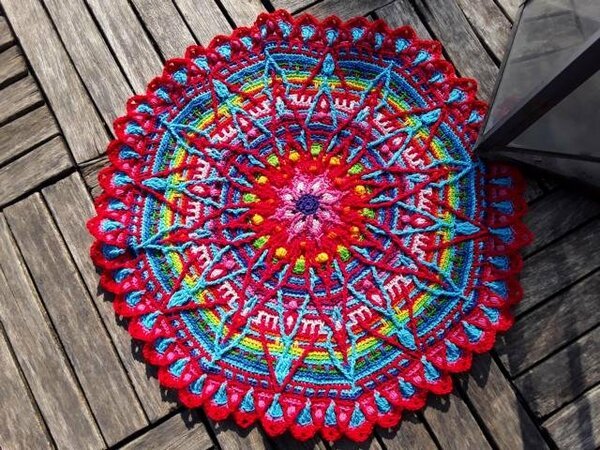 Crochet Pattern * Mandala - RainBoW StaR* rug