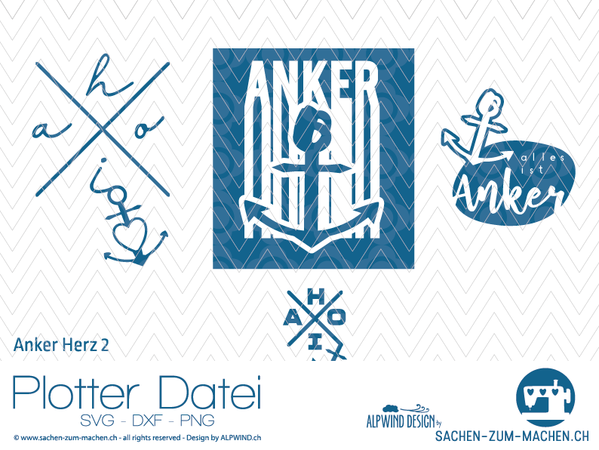 Plotter-Datei "Anker Herz" #2