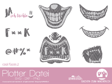 Plotter-Datei "cool faces" (3er-Set)