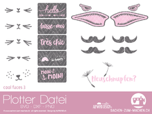 Plotter-Datei "cool faces" (3er-Set)