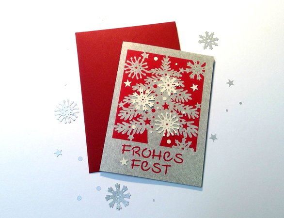 Weihnachtskarte Tannenbaum Plotterdatei SVG DXF FCM
