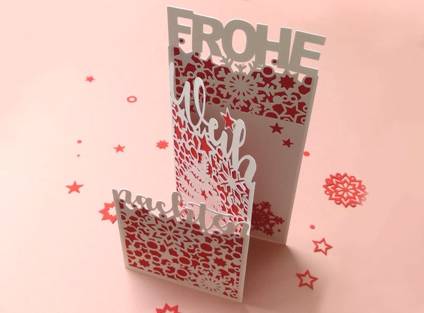 Weihnachtskarte Plotterdatei SVG DXF FCM