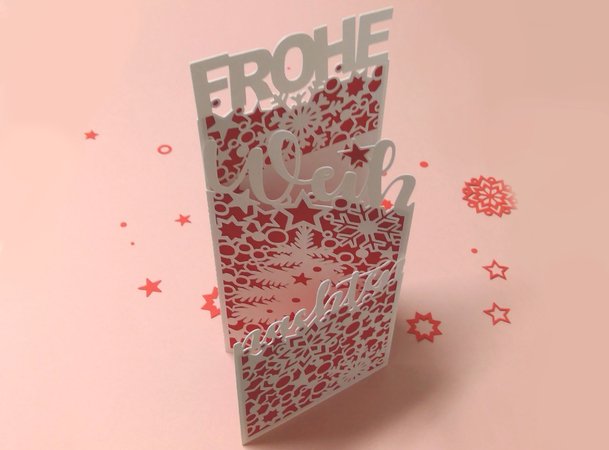 Weihnachtskarte Plotterdatei SVG DXF FCM