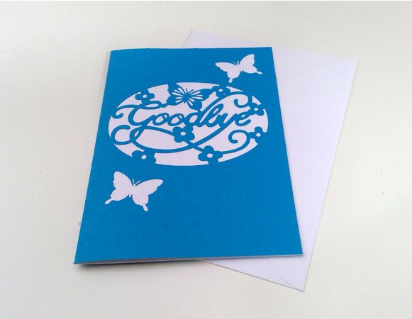 Karte Good by Plotterdatei SVG DXF FCM