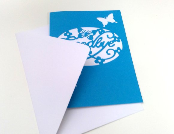 Karte Good by Plotterdatei SVG DXF FCM