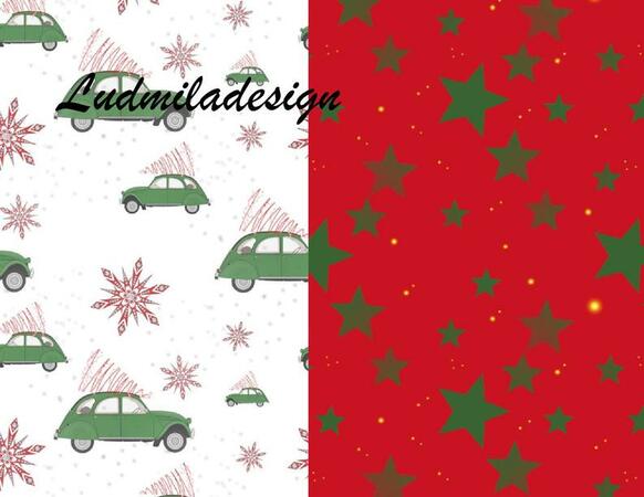 Seamless paper, Red and green Christmas