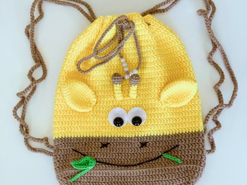 Striped boho backpack crochet pattern