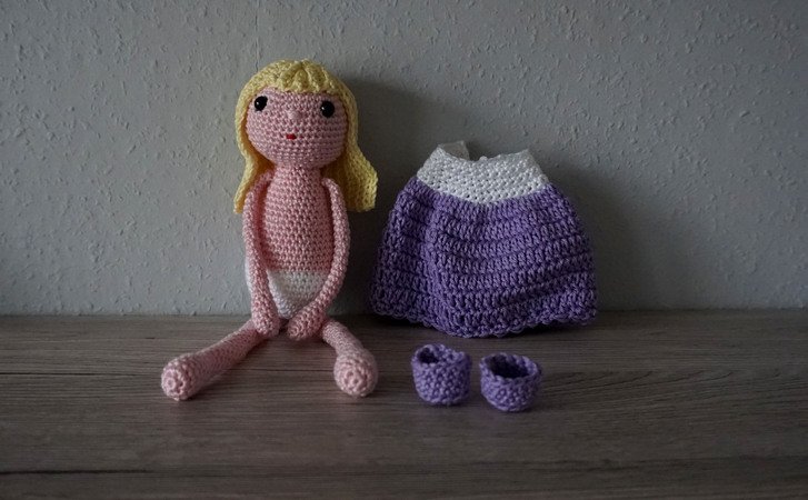 Crochet Doll Marie Pattern: Changeable Dresses & Shoes | Amigoll9