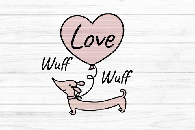 Dackel mit Herz Plotterdatei SVG DXF FCM