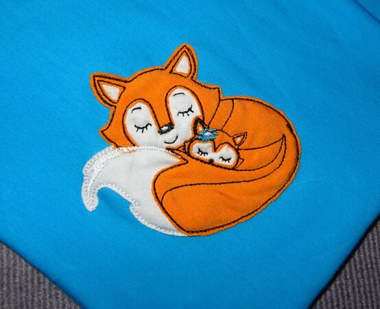 Mama mit Baby Fuchs Doodle Stickdatei