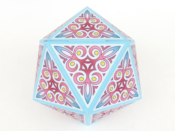 Geschenkverpackung, Ikosaeder – Bastelanleitung und Vorlagen