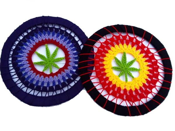 CROCHET PATTERN * Dream Catcher Cannabis leaf