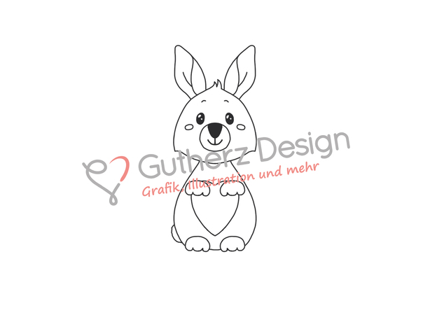 Plotterdatei Hase mit Herz
