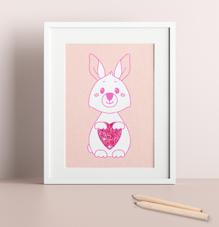 Plotterdatei Hase mit Herz