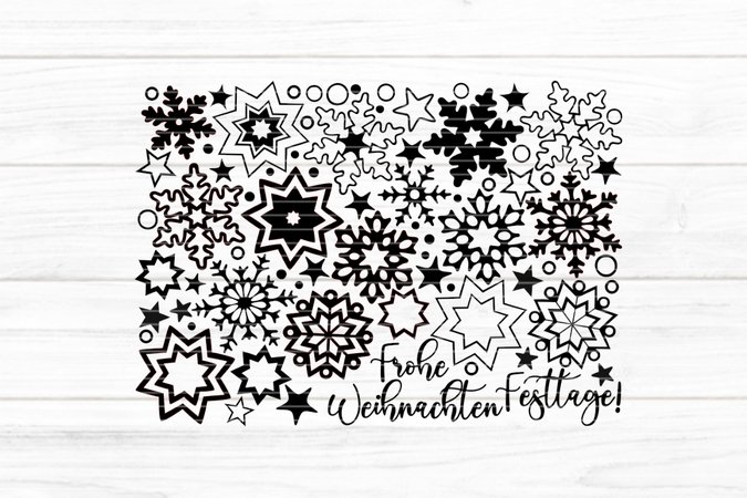 Sternen Mix Plotterdatei SVG DXF FCM