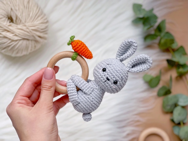 Crochet pattern baby rattle bunny or rabbit