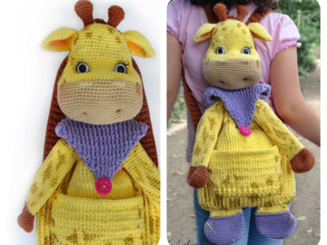 Striped boho backpack crochet pattern