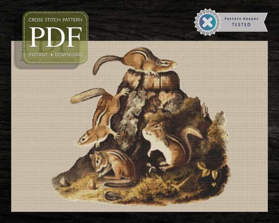 Chipmunk Family > Cross Stitch Pattern PDF
