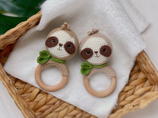 Crochet pattern Baby rattle sloth