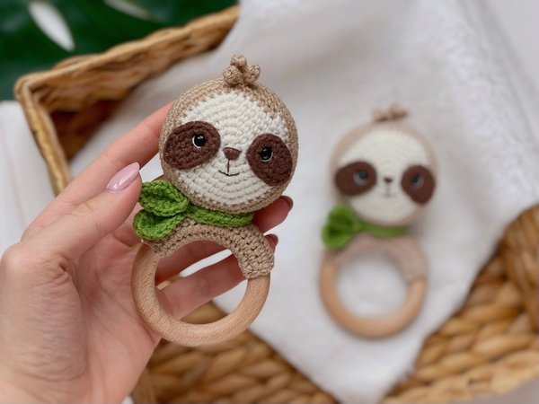 Crochet pattern Baby rattle sloth
