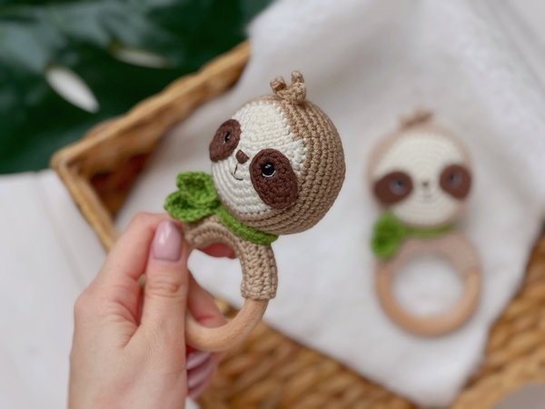Crochet pattern Baby rattle sloth