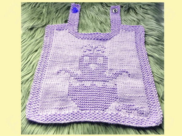 Baby Lätzchen „Piepsi ist da!“ ganz einfache Anleitung zum Motive stricken