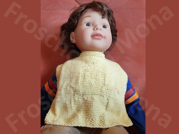 Baby Lätzchen „Piepsi ist da!“ ganz einfache Anleitung zum Motive stricken