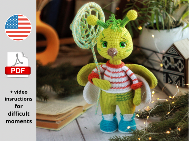 Stuffed Animals & Plushies Toys & Games Crochet PATTERN Grasshopper ...