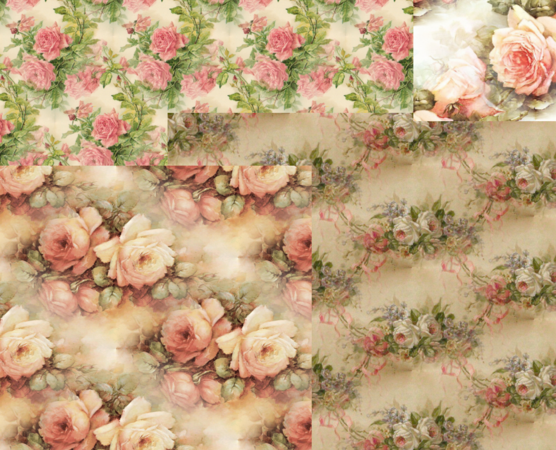 Vintage flowers digital paper,Flowers paper,Vintage,Flowers,digital