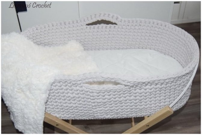 - XXL und L - BOBBINY Moseskörbchen häkeln, Baby, Geschenk, Geburt, Taufe