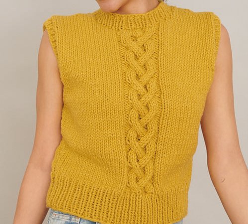 Strickanleitung Pullunder/Slipover mit Zopfmuster "Daisy"