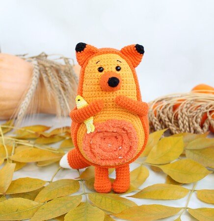 Pumpkin fox (butternut squash+fox) Amigurumi Crochet Pattern